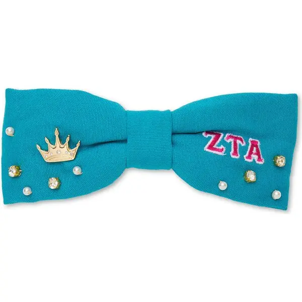 Lele Sadoughi Zeta Tau Alpha Riley Bow - Turquoise 300