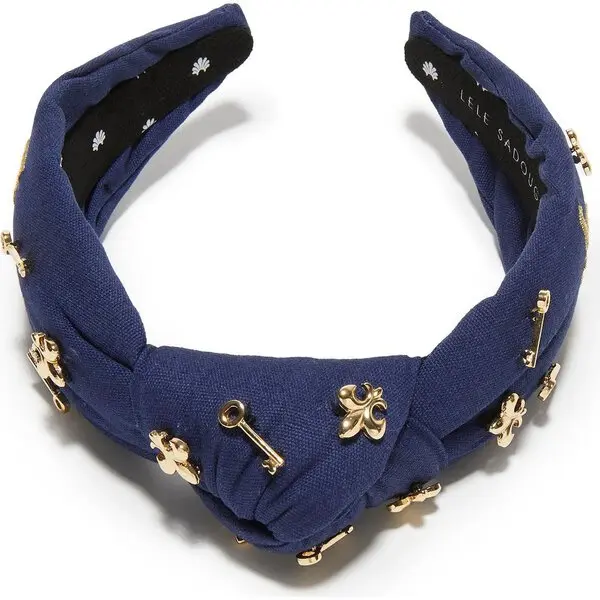 Lele Sadoughi Kappa Kappa Gamma Knotted Headband - Kappa Blue 400