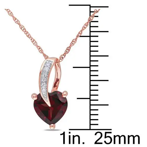 JULIANNA B. Gemstone And Diamond Swirl Heart Necklace 10k