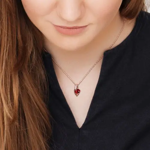 JULIANNA B. Gemstone And Diamond Swirl Heart Necklace 10k