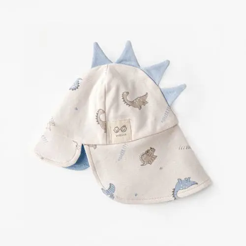 ANDY WAWA Dinosaur Flap Cap - Beige