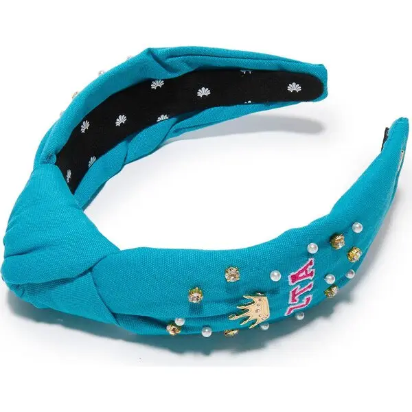 Lele Sadoughi Zeta Tau Alpha Knotted Headband - Turquoise 300