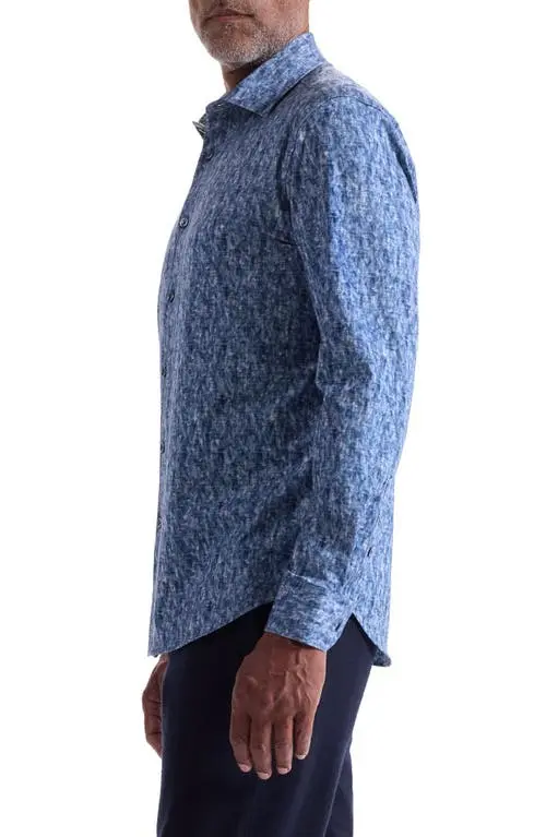 Bugatchi Jimmy Ooohcotton® Abstract Print Button-up Shirt - Cobalt