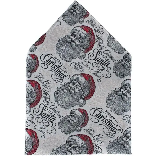 Trafalgar Santa Claus Is Watching Silk 12x12 Pocket Square - Cream