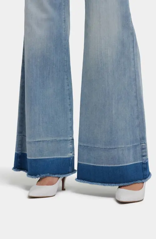 NYDJ Mia Frayed Shadow Hem Wide Leg Palazzo Jeans