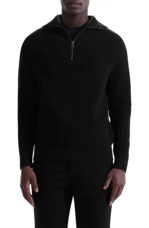 Bugatchi Merino Wool & Cotton Quarter-zip Pullover