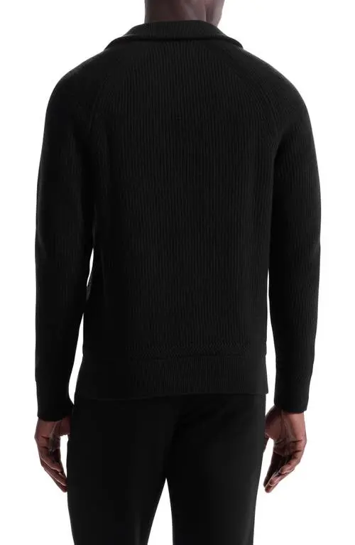 Bugatchi Merino Wool & Cotton Quarter-zip Pullover