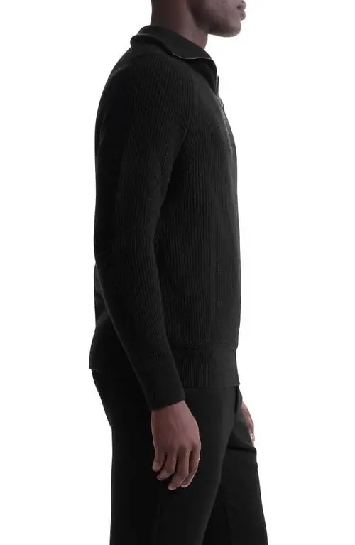 Bugatchi Merino Wool & Cotton Quarter-zip Pullover