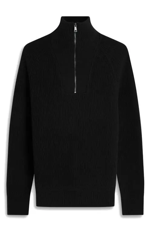 Bugatchi Merino Wool & Cotton Quarter-zip Pullover