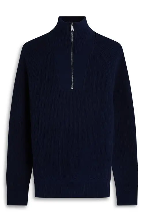 Bugatchi Merino Wool & Cotton Quarter-zip Pullover
