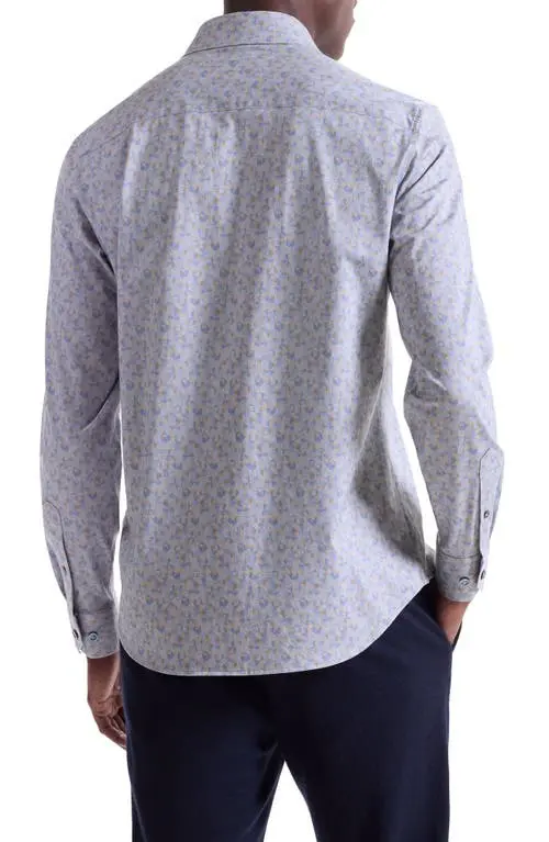 Bugatchi Jimmy Ooohcotton® Geo Print Button-up Shirt - Sand