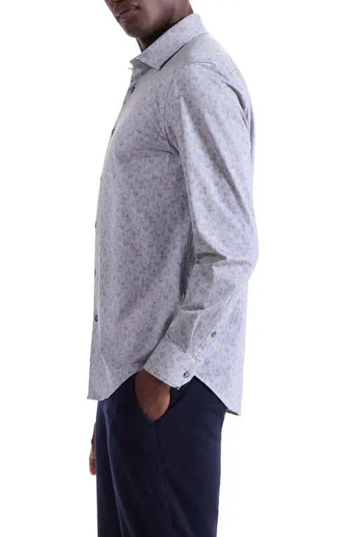 Bugatchi Jimmy Ooohcotton® Geo Print Button-up Shirt - Sand
