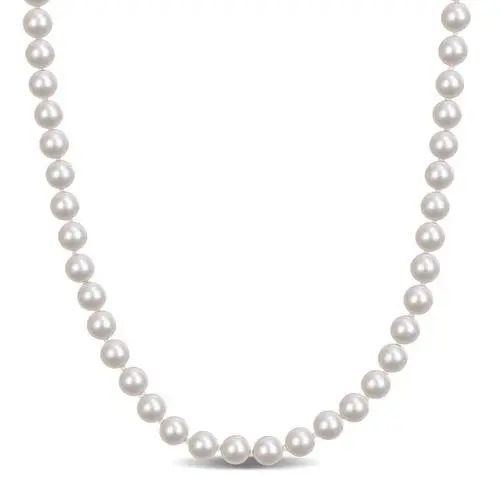 JULIANNA B. Cultured Akoya Pearl Necklace With 14k Yellow Gold Clasp - Pearl Grade: A