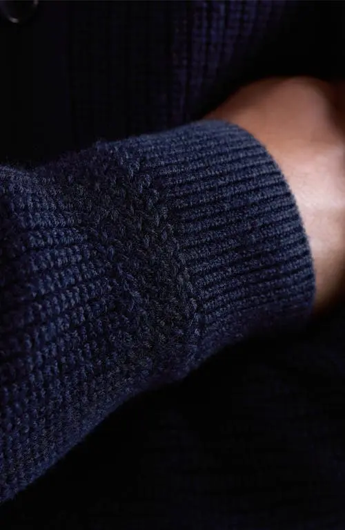 Bugatchi Ribbed Merino Wool V-neck Cardigan
