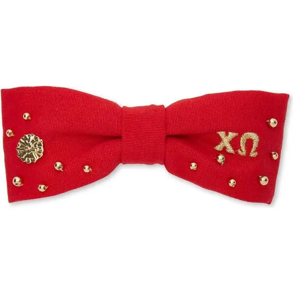 Lele Sadoughi Chi Omega Riley Bow - Cardinal Red 600