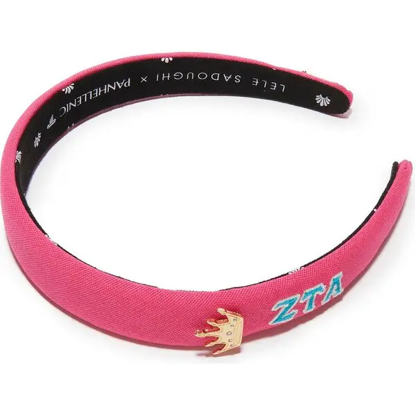 Lele Sadoughi Zeta Tau Alpha Charlotte Headband - Bright Pink 650