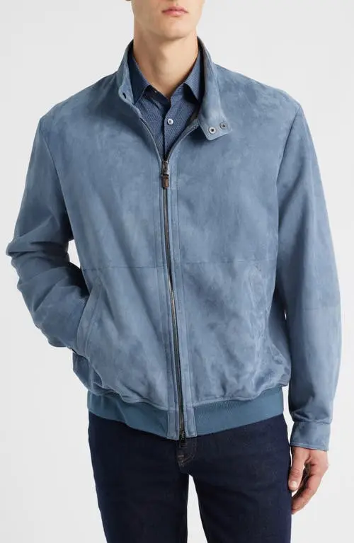 Canali Suede Bomber Jacket