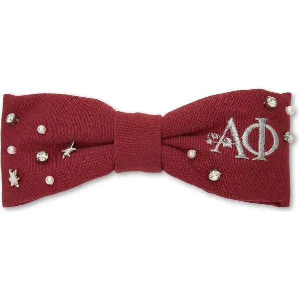 Lele Sadoughi Alpha Phi Riley Bow - Wine 600
