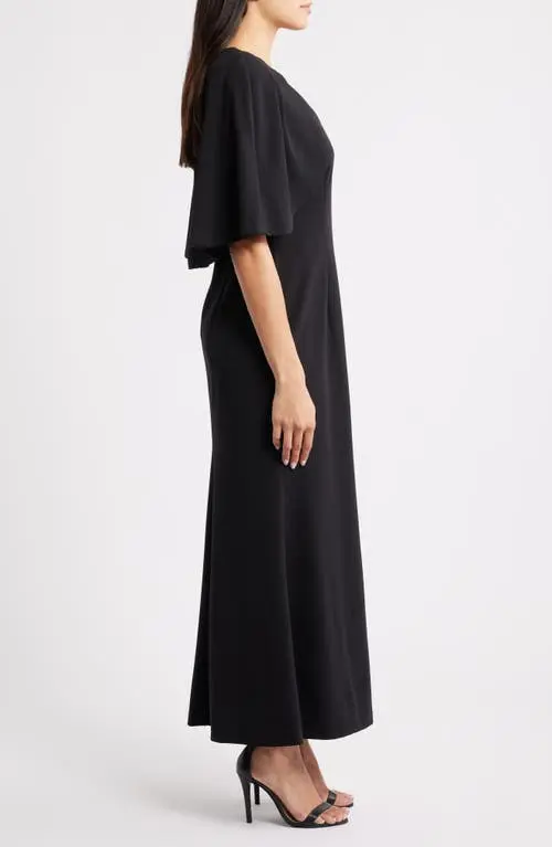 CONNECTED APPAREL Cape Sleeve Gown