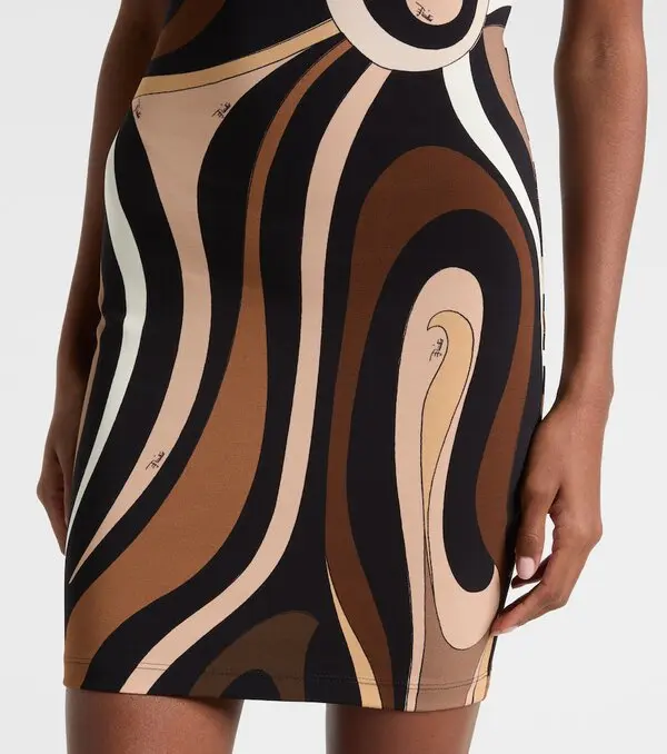 Emilio Pucci Marmo Jersey Mini Dress - Brown