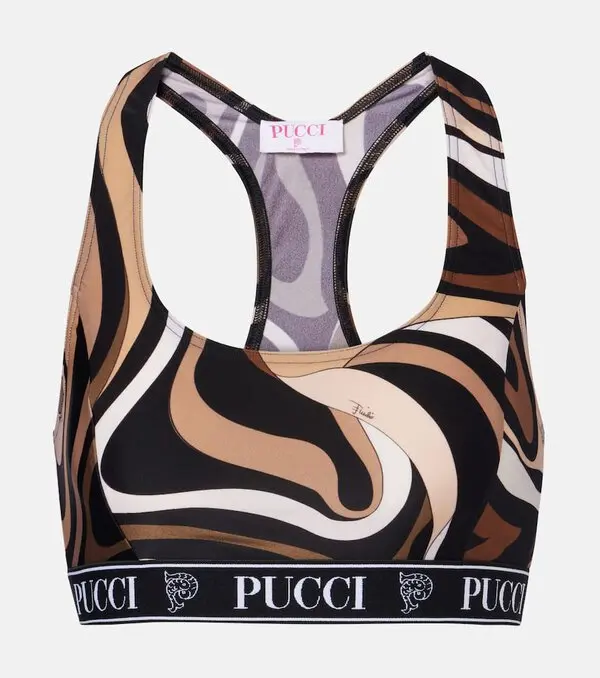 Emilio Pucci Marmo Sports Bra - Brown