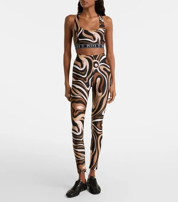 Emilio Pucci Marmo Sports Bra - Brown