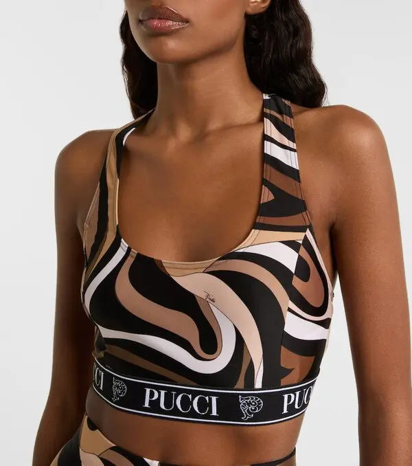 Emilio Pucci Marmo Sports Bra - Brown