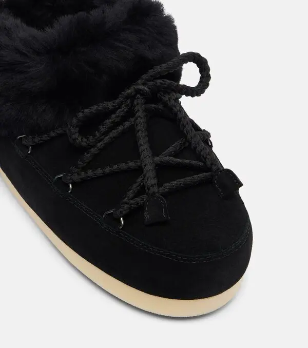 Moon Boot Evx Shearling-trimmed Suede Mules