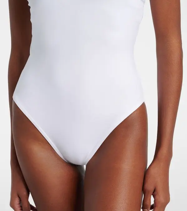 KARLA COLLETTO Tess Floral-appliqué One-shoulder Swimsuit - White