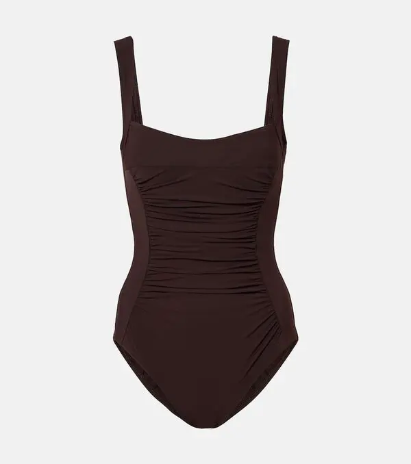 KARLA COLLETTO Basics Ruched Swimsuit - Brown