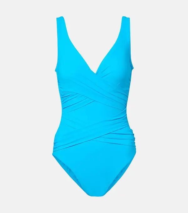 KARLA COLLETTO Basics Draped Swimsuit - Blue