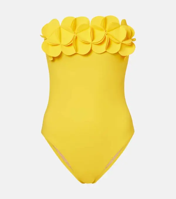 KARLA COLLETTO Tess Floral-appliqué Swimsuit - Yellow