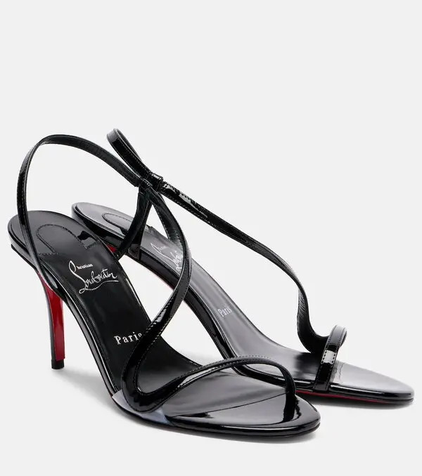 CHRISTIAN LOUBOUTIN Rosa Z 80 Patent Leather Sandals - Black