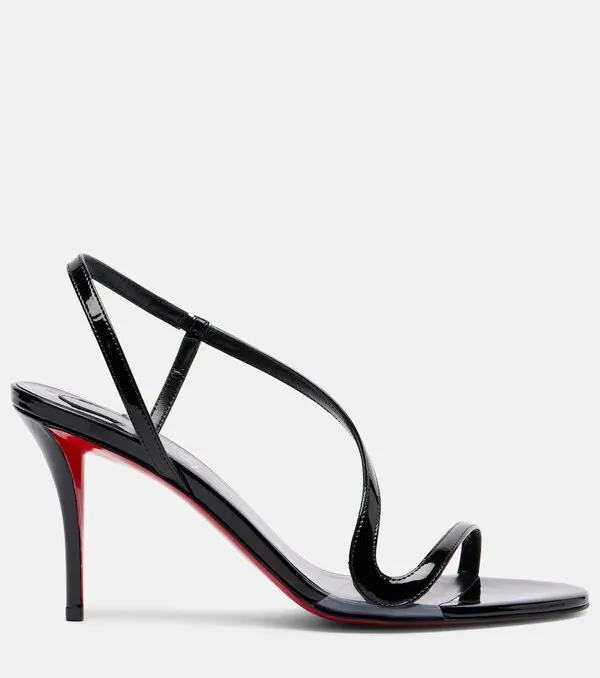 CHRISTIAN LOUBOUTIN Rosa Z 80 Patent Leather Sandals - Black
