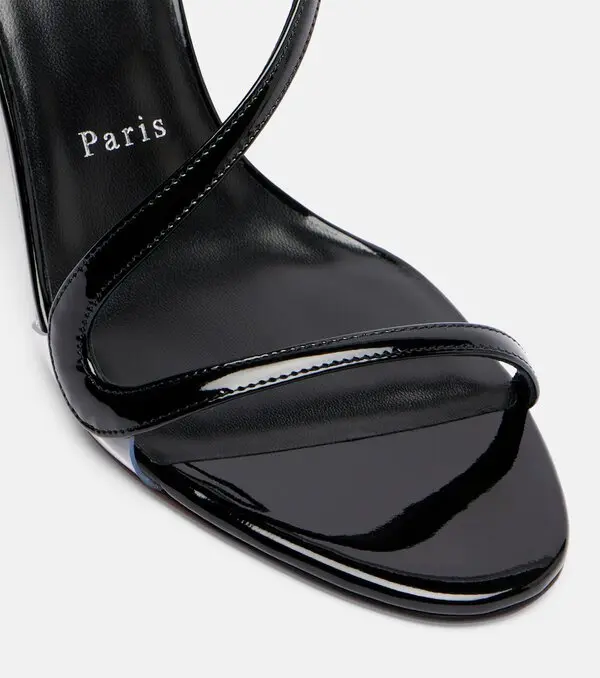 CHRISTIAN LOUBOUTIN Rosa Z 80 Patent Leather Sandals - Black