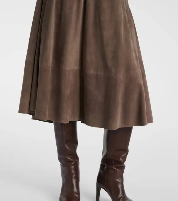 Brunello Cucinelli Suede Midi Skirt