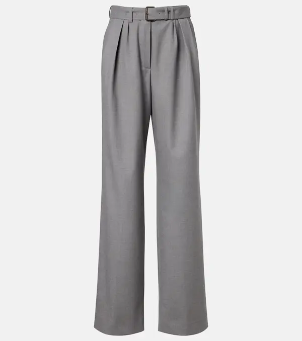 Dries Van Noten Belted Wool-blend Wide-leg Pants