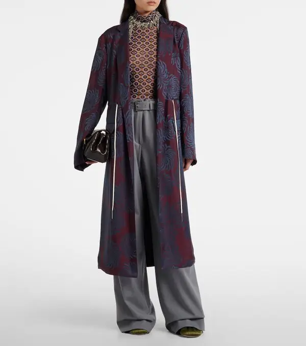 Dries Van Noten Belted Wool-blend Wide-leg Pants