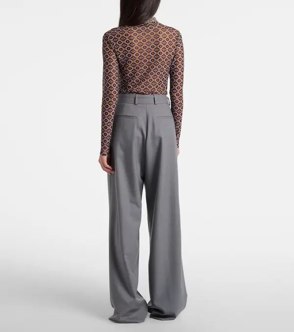 Dries Van Noten Belted Wool-blend Wide-leg Pants