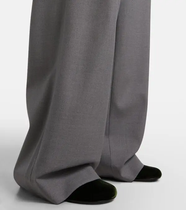 Dries Van Noten Belted Wool-blend Wide-leg Pants