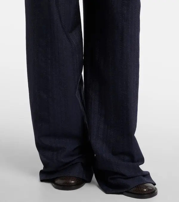 Dries Van Noten Belted Wool Wide-leg Pants