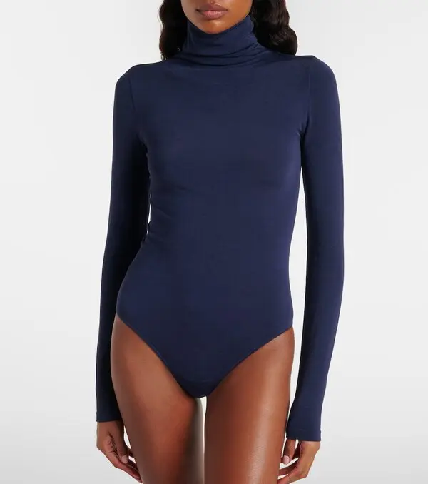 Wolford Colorado Turtleneck Bodysuit - Blue