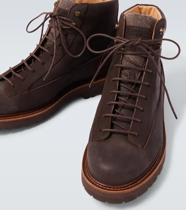 Brunello Cucinelli Leather Lace-up Boots - Brown