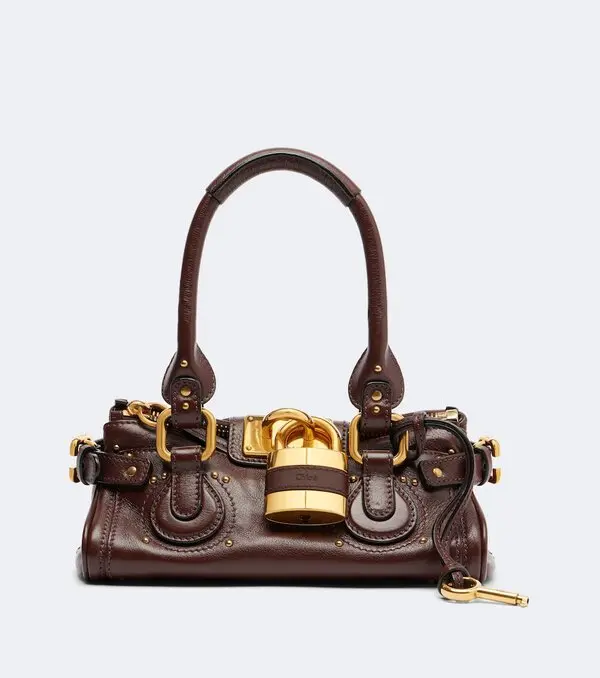 Chloé Paddington Small Leather Shoulder Bag - Grenat