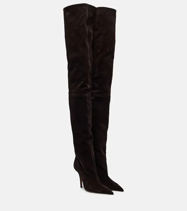 Paris Texas Jessica 105 Suede Over-the-knee Boots - Black