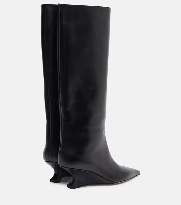 Paris Texas Knee-high Pointed Toe Leather Boots