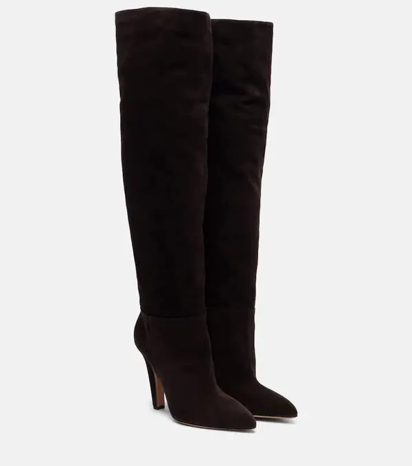 Paris Texas Elsa 100 Suede Over-the-knee Boots - Black