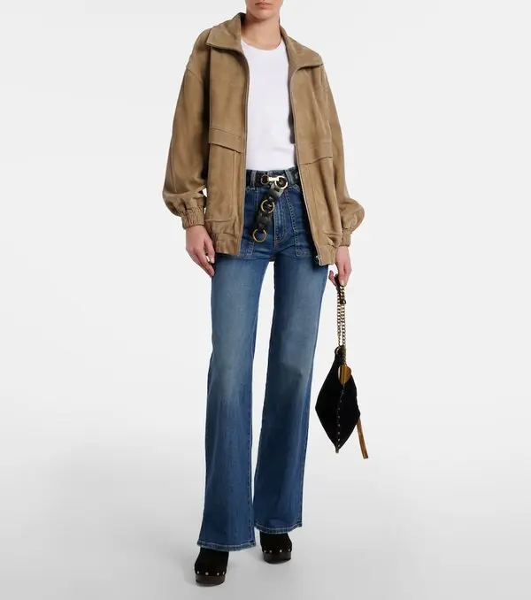 Veronica Beard Gavi Suede Ankle Boots With Gold-tone Studs