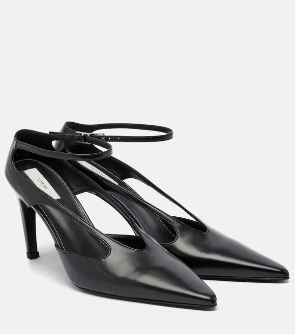TOTEME Cutout Leather Pumps - Black