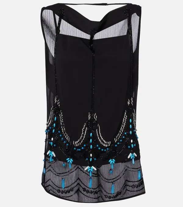 XU ZHI Beaded Jersey Top